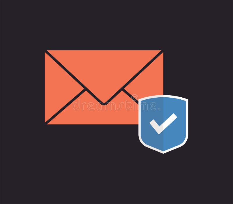 Envelope with Shield Symbol and Mail Data Protection Concept. Stock ...