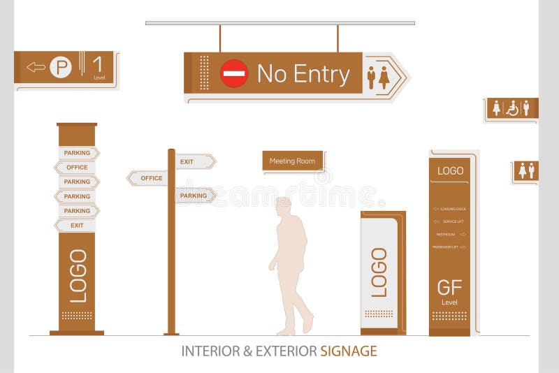 Exterior and Interior Signage. Directional, Traffic Signage System ...