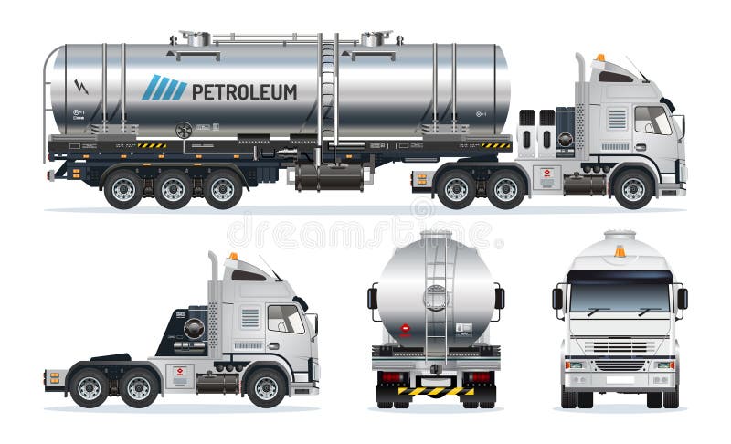 Semi Trailer Truck Petroleum Liquid Oil Tanker Heavy Cargo Industries ...