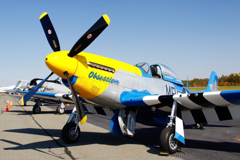 American 51d Mustang Fighter Aircraft Cockpit Stock Photos - Free ...