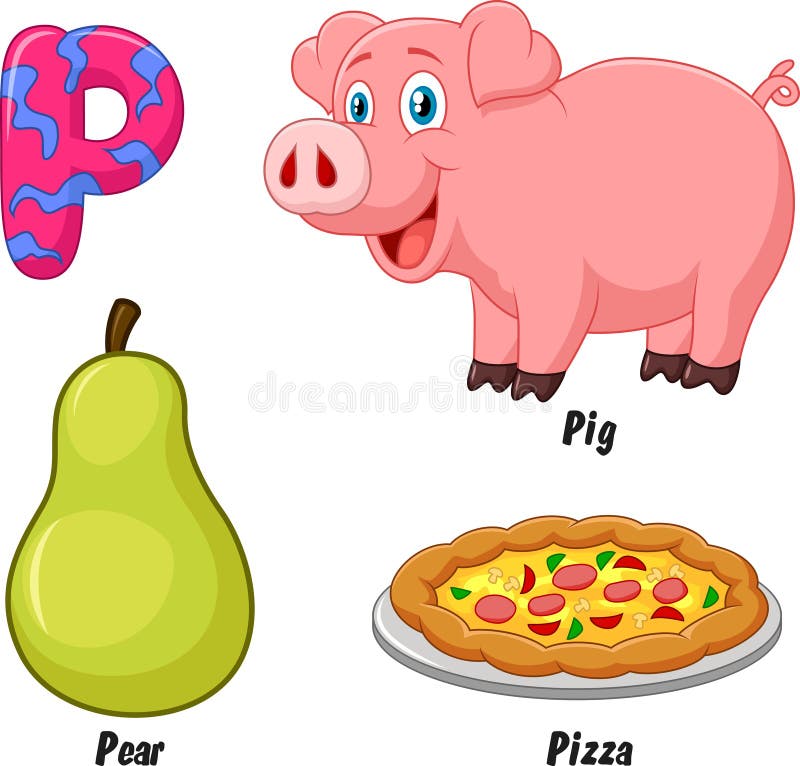 P alphabet cartoon stock vector. Illustration of tasty - 53892745
