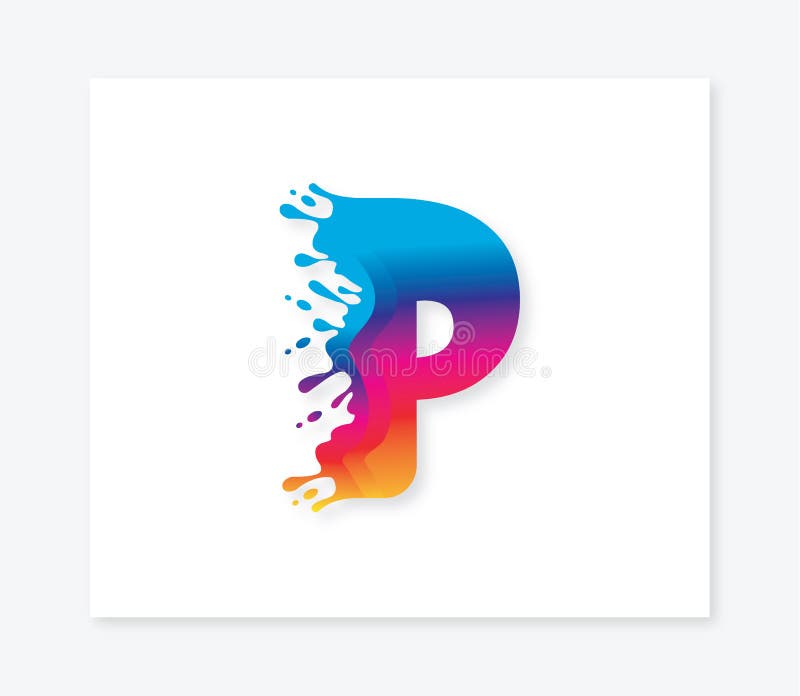 P Alphabet Colorful Painting Logo Design Concept Stock Vector ...
