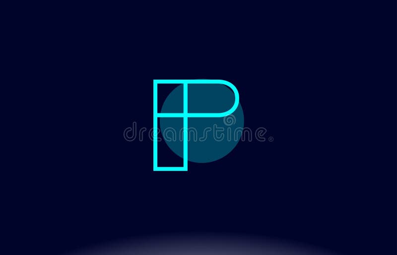 P Blue Line Circle Alphabet Letter Logo Icon Template Vector Design ...