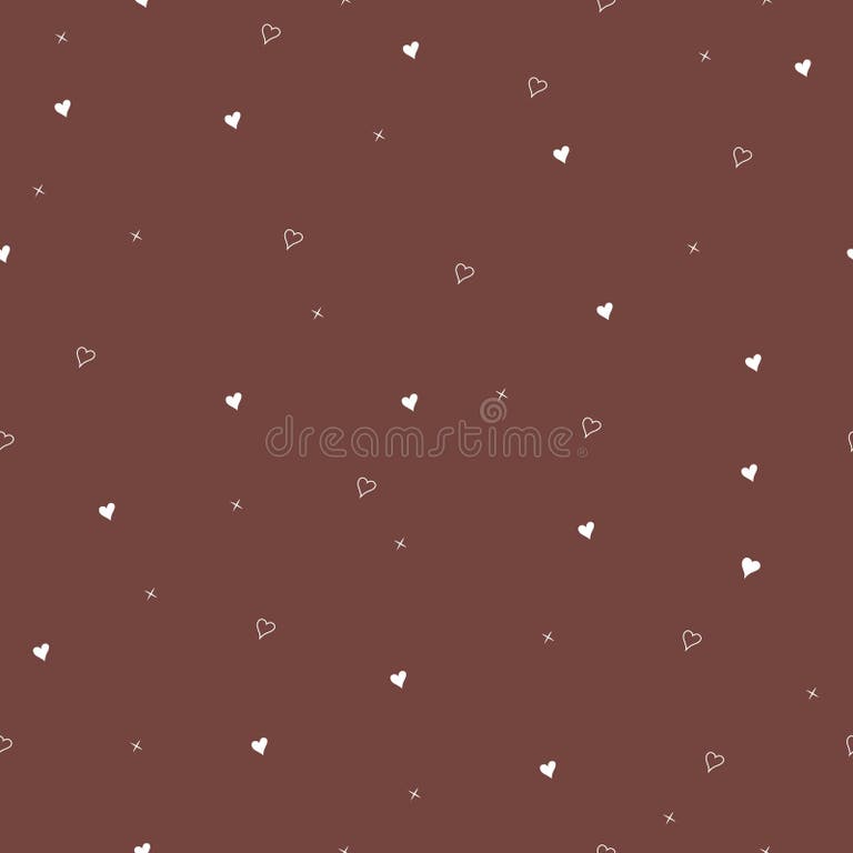 Seamless Pattern with Repeated Romantic Vintage Hearts. Cute Simple ...