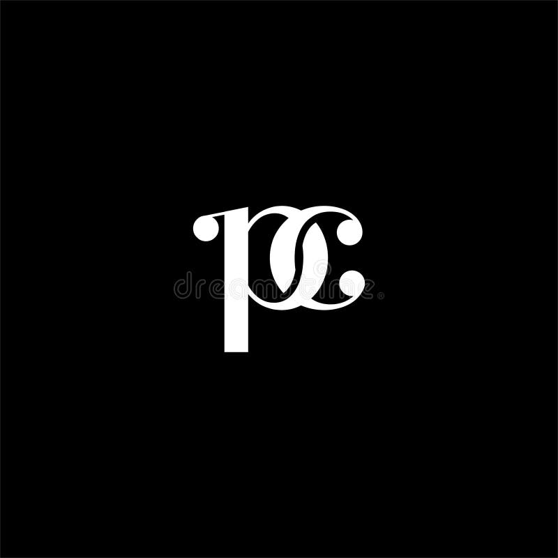 P C Letter Logo Creative Design on Black Color Background. Stock ...