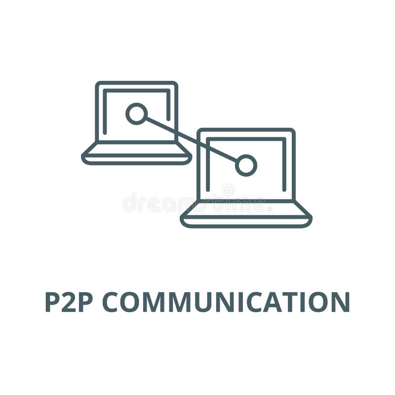 P2p Communication Vector Line Icon, Linear Concept, Outline Sign ...