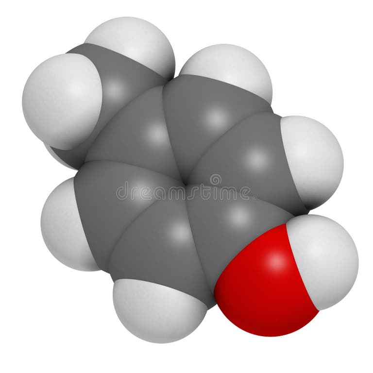 P-cresol (para-cresol, 4-methylphenol) Molecule. Component of Human ...
