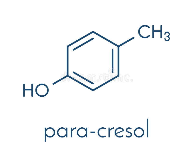 P-cresol (para-cresol, 4-methylphenol) Molecule. Component of Human ...