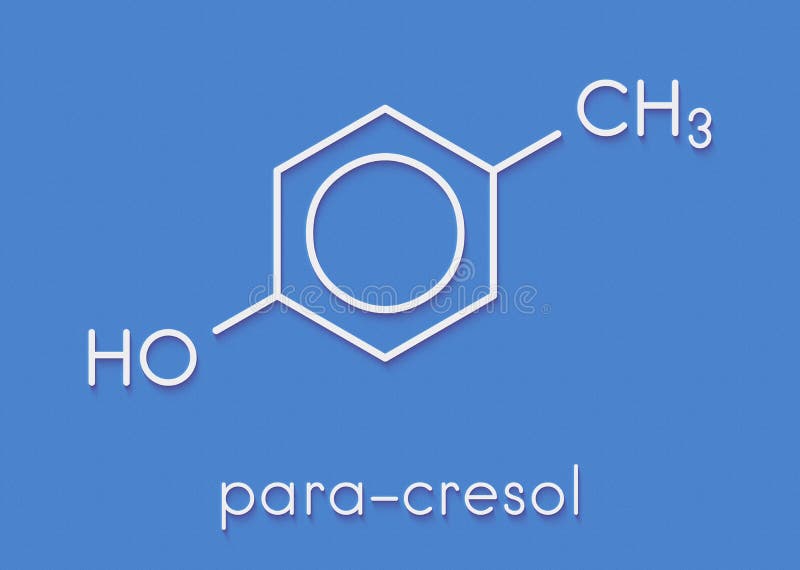P-cresol (para-cresol, 4-methylphenol) Molecule. Component of Human ...
