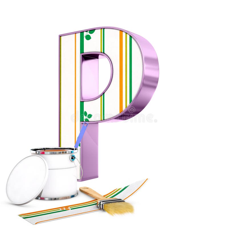 `P` Decorated Letter with Renovation Tools Stock Illustration ...