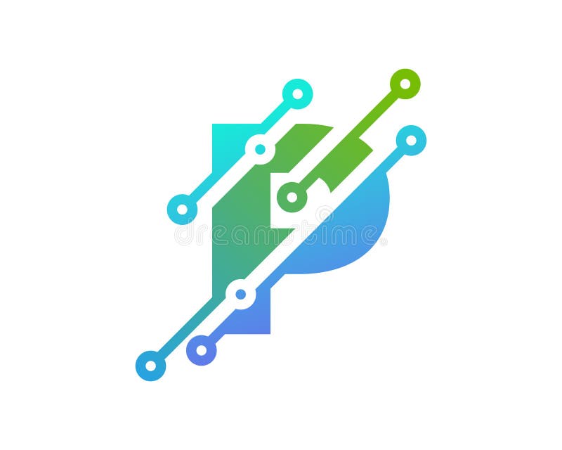 P Digital Letter Technology Logo Icon Design Stock Vector ...