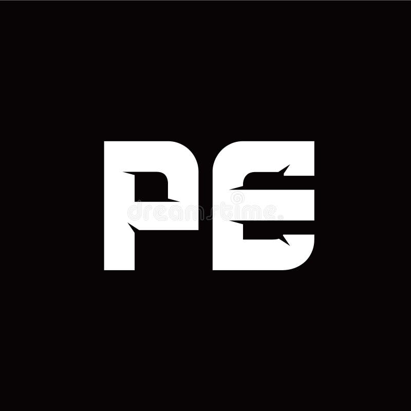 P E Letter Monogram Style Initial Logo Template Stock Illustration ...