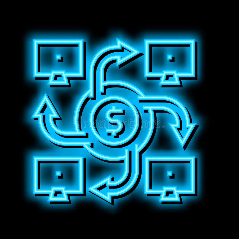 P2p Finance System Neon Glow Icon Illustration Stock Vector ...
