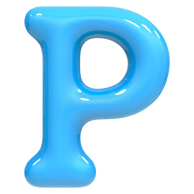 P Font Blue 3D with White Background Stock Illustration - Illustration ...