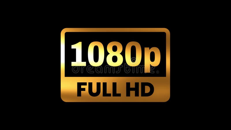 1080p Full HD Resolution Label or Icon Animation with Golden Effect ...