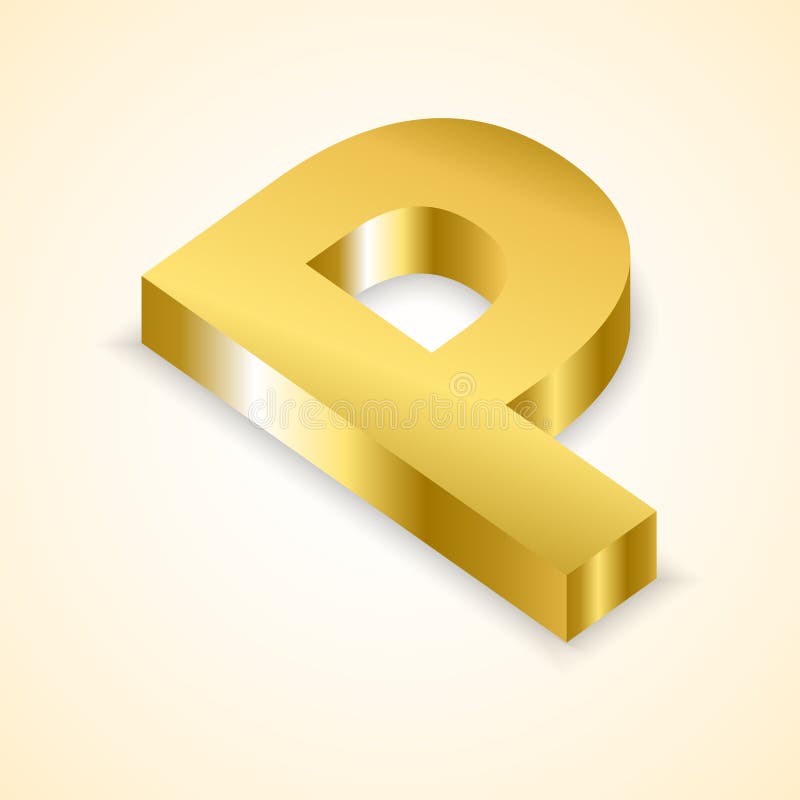 P gold 3D style stock vector. Illustration of luxury - 137101604