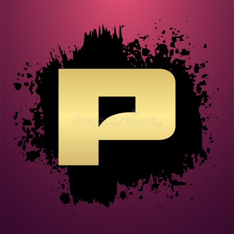 P Gold Letter Logo Design with Simple Style Stock Vector - Illustration ...