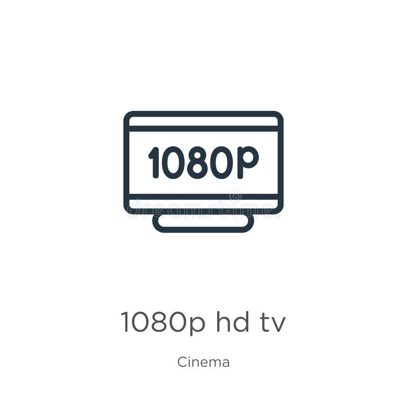Linear 1080p Full Hd Icon From Cinema Outline Collection Thin Line 1080p Full Hd Vector