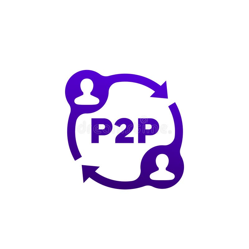 P2p Icon, Peer-to-peer Decentralized Economy Stock Vector ...