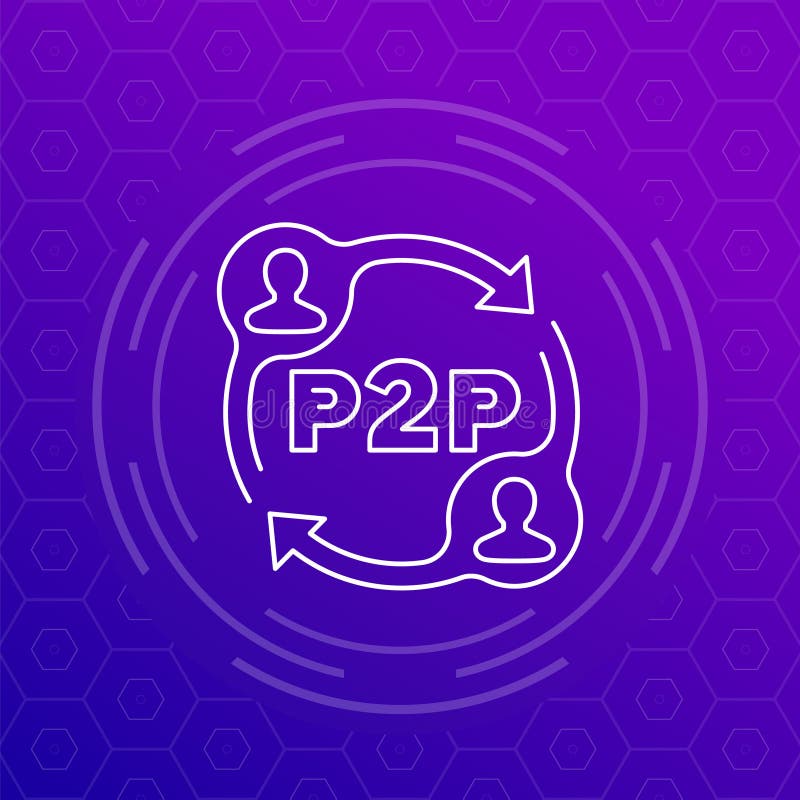 P2p Icon, Peer-to-peer Decentralized System Vector Stock Illustration ...