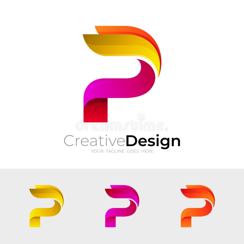 P Icon Vector with Modern Style, Colorful Logos Stock Vector ...