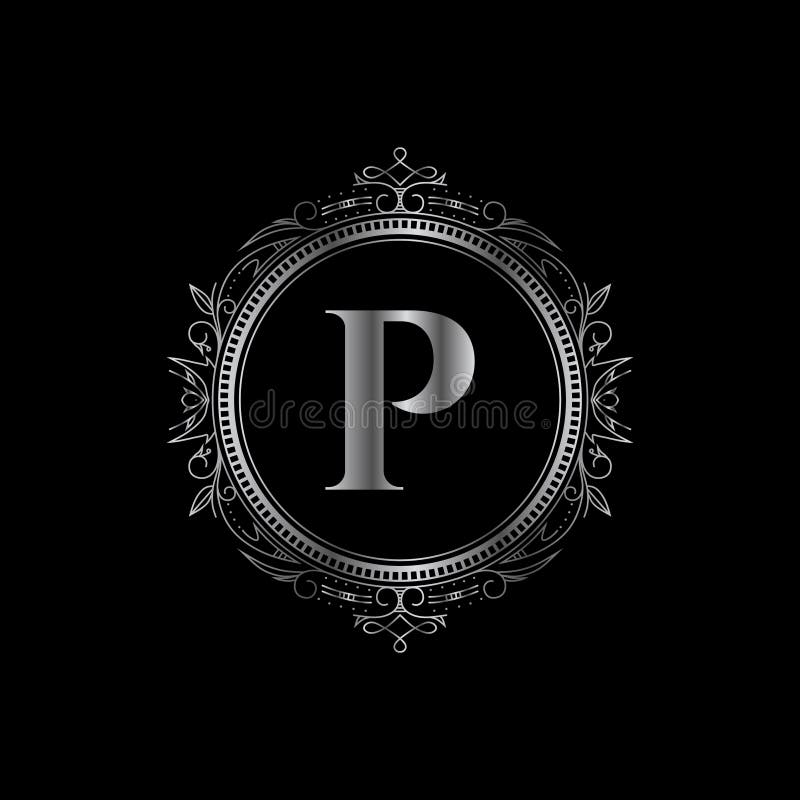 P Initial Monogram Letter Logo Template with Luxury Ornament Stock ...