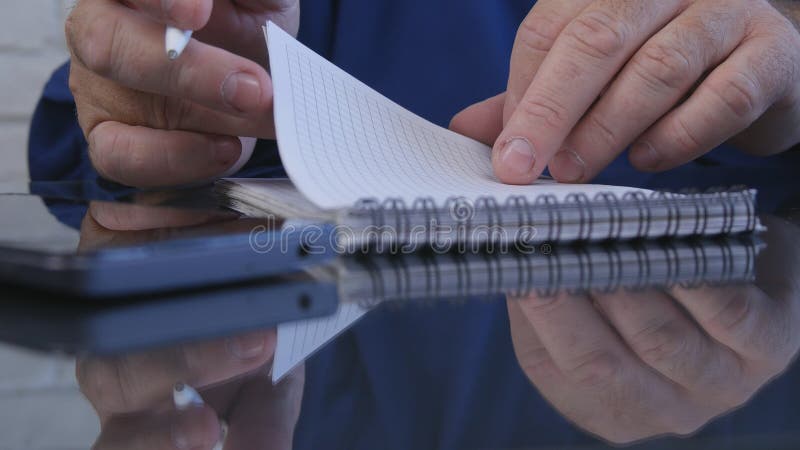 Businessman in Using a Pocketbook for Writing Information Stock Image ...