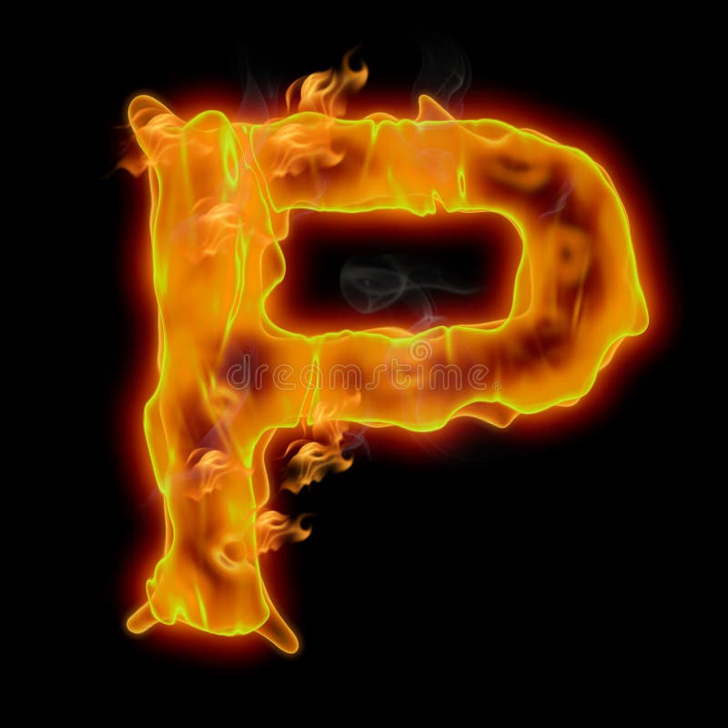 P Alphabet In Fire