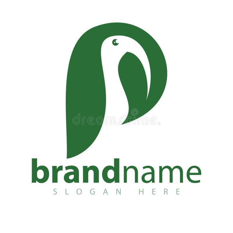 P Letter with Bird and Leaf Logo Icon Vector Stock Vector ...