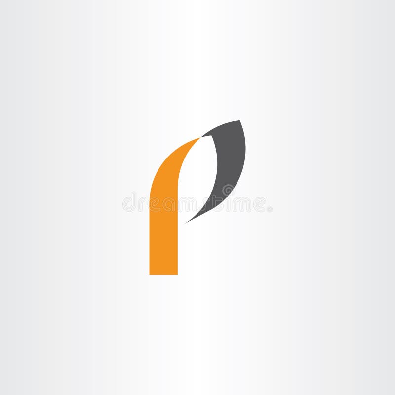 P Letter Black Orange Logotype Symbol Stock Vector - Illustration of ...