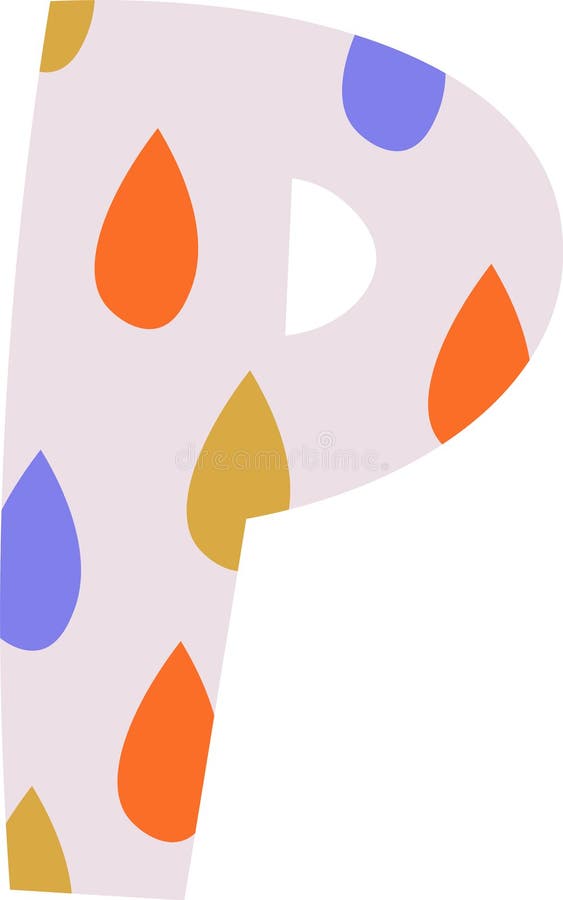 P Letter Childish Alphabet stock vector. Illustration of playful ...