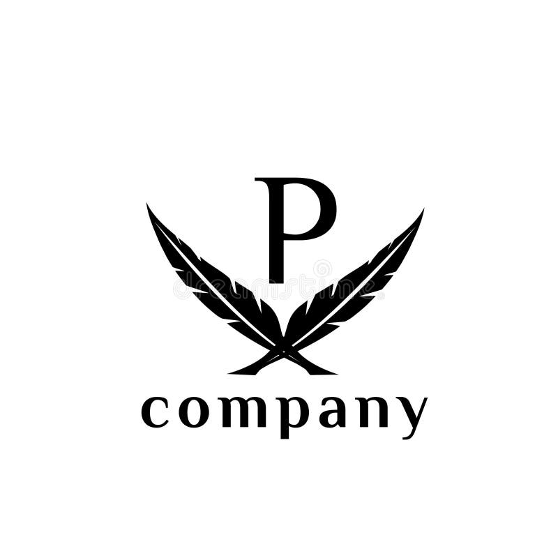 P Letter Feather Vector Logo Design Template Stock Vector ...