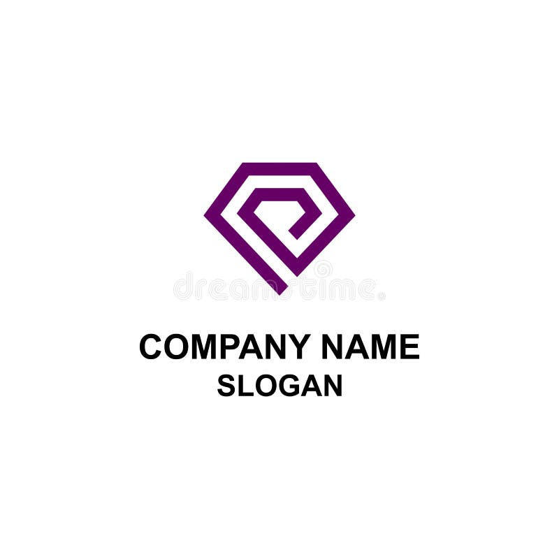 P Letter Initial Diamond Logo. Stock Illustration - Illustration of ...
