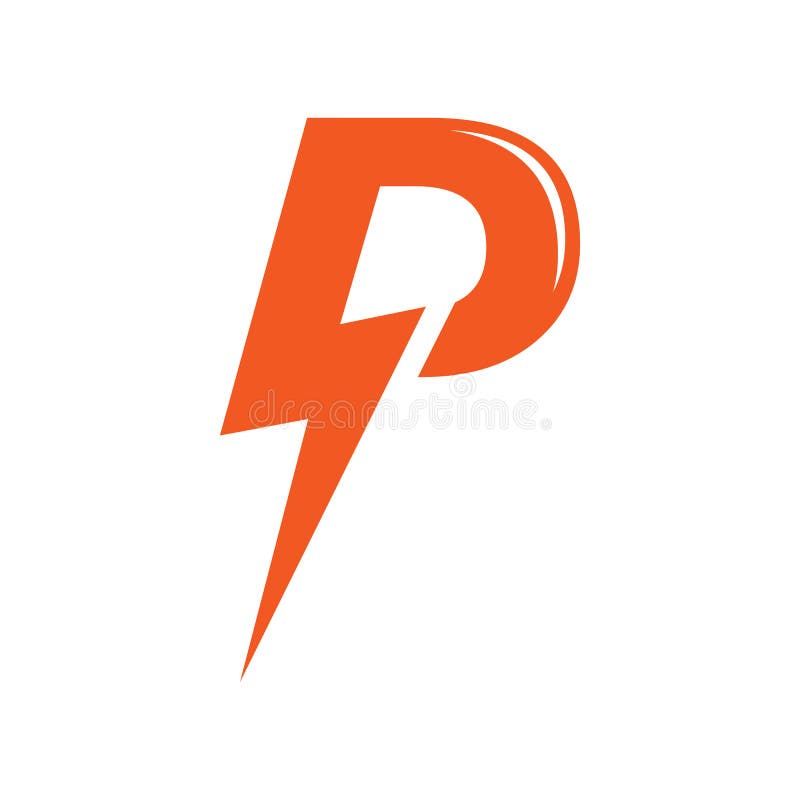 P Letter Initial Power Lightning Logo Stock Vector - Illustration of ...