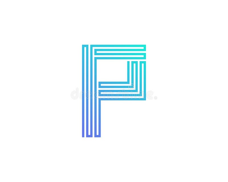 P Letter Line Texture Logo Icon Design Stock Vector - Illustration of ...