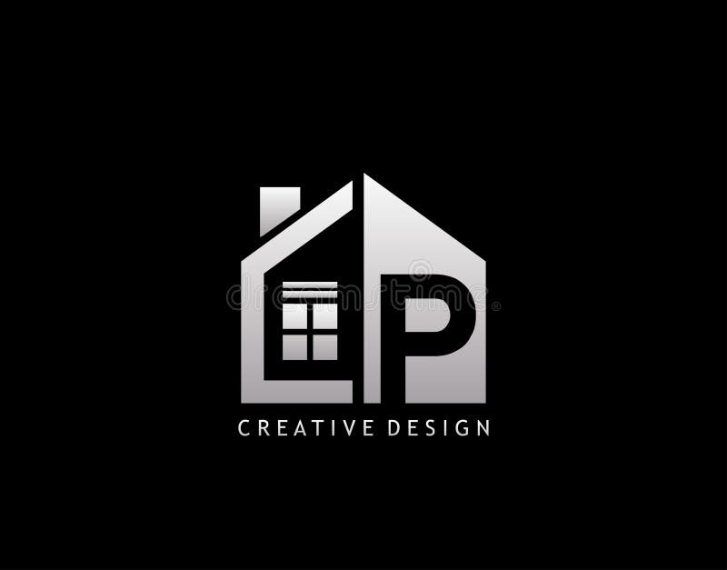 P Letter Logo. Negative Space of Initial P with Minimalist House Shape ...