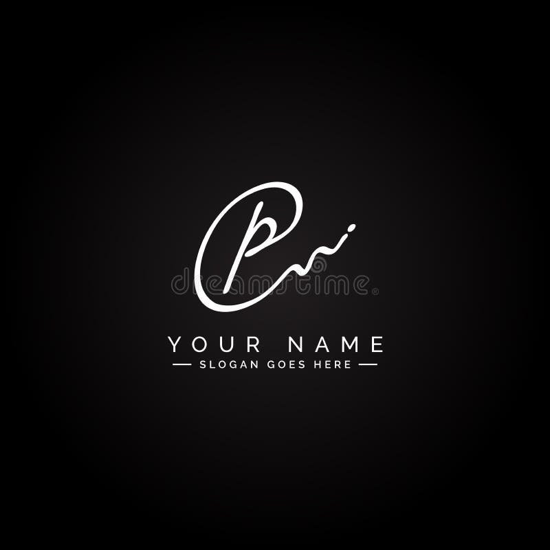 P Letter Signature Logo - Initial Alphabet for P - Hand Drawn P Logo ...