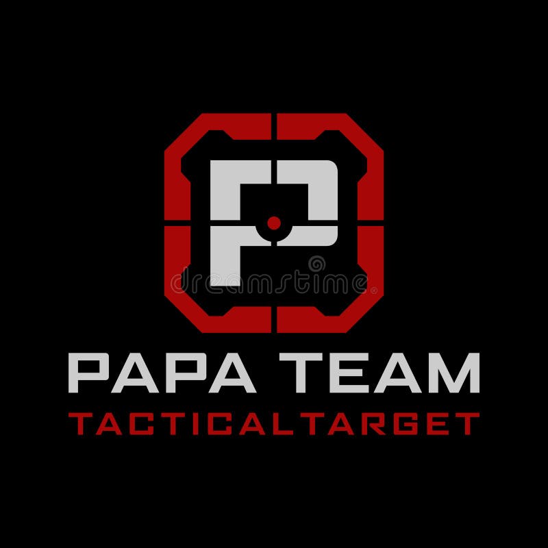 P Letter Tactical Military Target Logo Design Stock Illustration ...