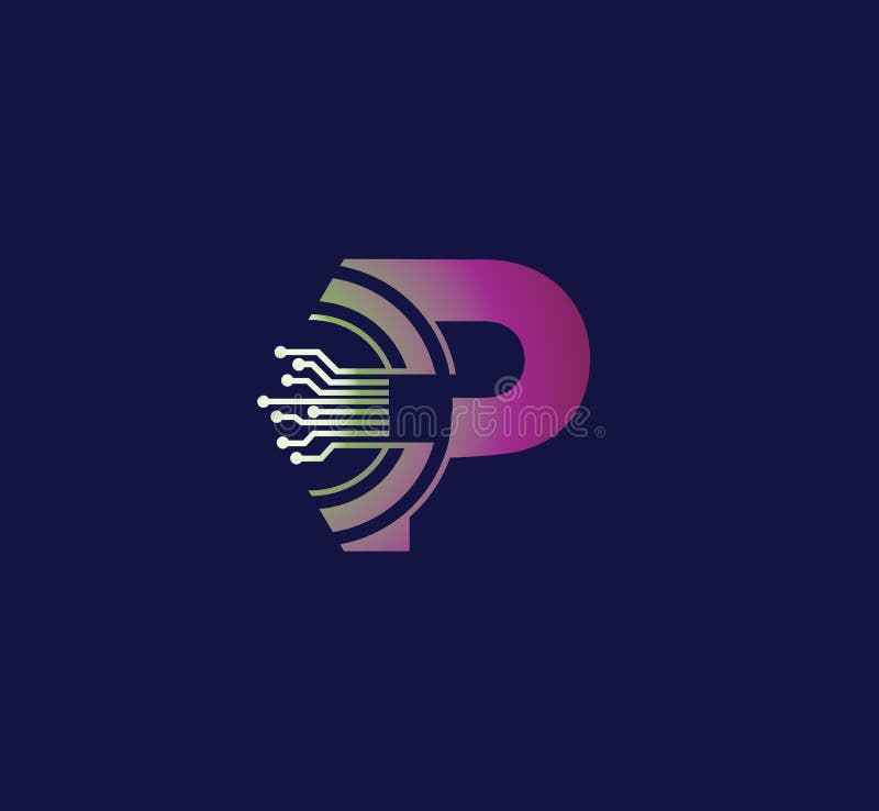 P Letter Technology Logo Design. with Communication Service. Modern ...