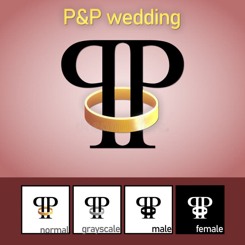 P and P Letter with Wedding Ring Logo. - Vector Stock Vector ...