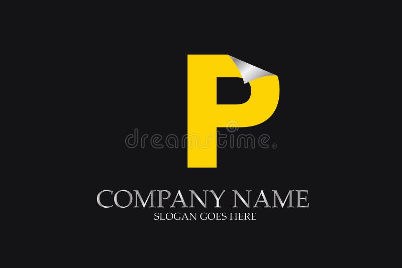P Letter Yellow Logo Alphabet Stock Vector - Illustration of folded ...