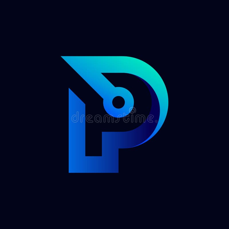 P Logo Forming Technology Shapes Stock Vector - Illustration of card ...