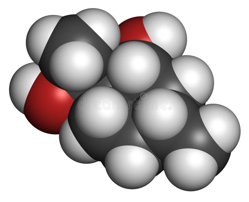 P-Menthane-3-8-diol PMD, Menthoglycol Insect Repellent Molecule. Stock ...
