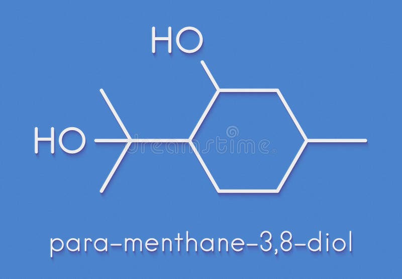 P-Menthane-3-8-diol PMD, Menthoglycol Insect Repellent Molecule. Stock ...