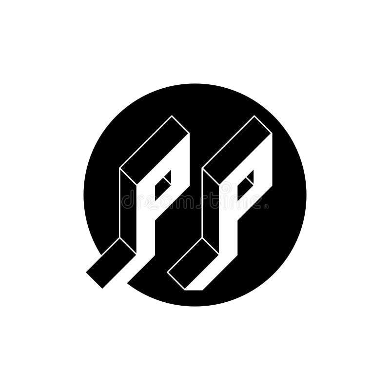 P and P - Monogram or Logotype. Isometric 3d Font for Design. Volume ...