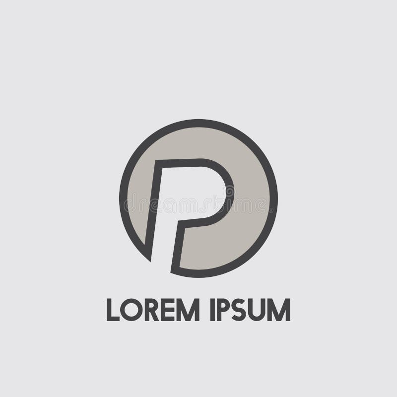 P Negative Space Initial Logo Concept Circle Icon Template Stock Vector ...