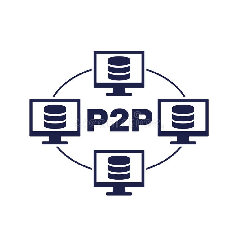 P2p Network, Peer To Peer Connection Icon Stock Vector - Illustration ...
