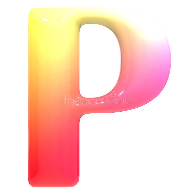 P Number Gradient 3D with White Background Stock Illustration ...