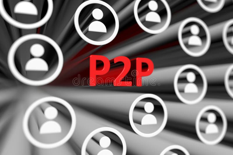 P2P Concept Blurred Background Stock Illustration - Illustration of ...