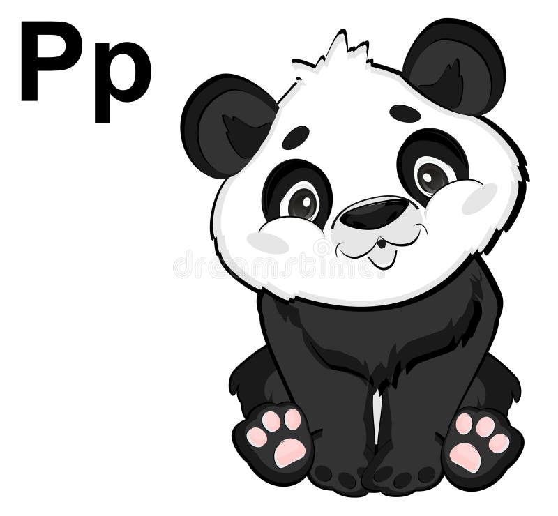 P is panda stock illustration. Illustration of black - 220383969